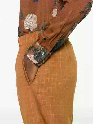 FORTE_FORTE Grid-pattern Trousers