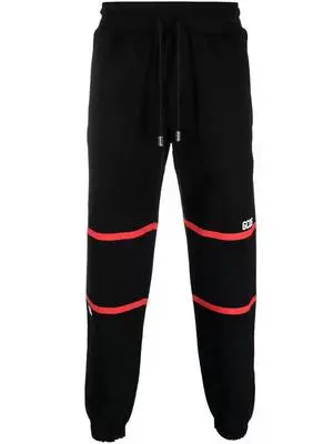 Gcds Striped Cotton Track Pants - Black