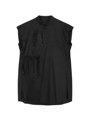 JNBY Sleeveless Shirt With Concealed Fastening And Wrap Design - Black