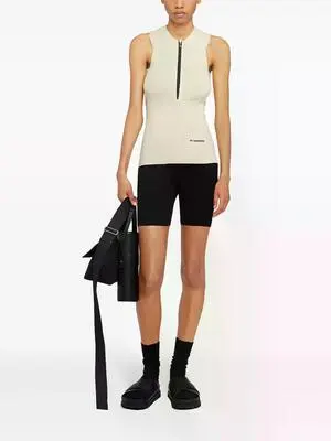 JIL SANDER Seamless Ribbed Cotton High-waisted Shorts