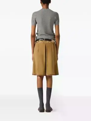 Miu Miu Logo Intarsia Cashmere T-shirt
