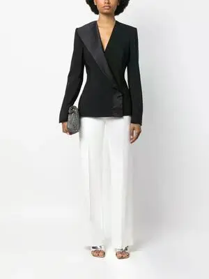 GENNY Single-breasted Asymmetric-lapel Blazer - Black