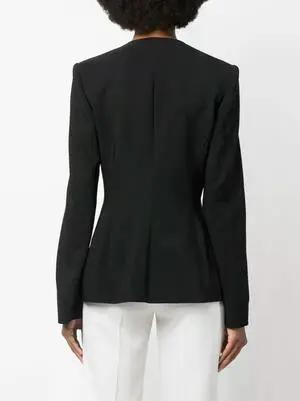 GENNY Single-breasted Asymmetric-lapel Blazer - Black