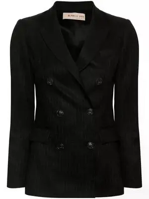 BLANCA VITA Godezia Pinstripe Blazer - Black