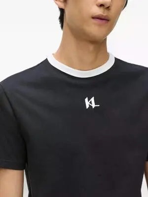 Karl Lagerfeld Monogram Slim-fit T-shirt - Black