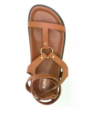 ALOHAS Buckle-fastening Leather Ankle Strap Sandals
