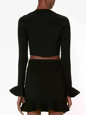 JW Anderson Cropped Knitted Top With Ruffled Cuffs