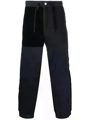 Emporio Armani Panelled Straight-leg Cotton Corduroy Trousers - Blue