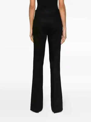 GENNY Laminated Flared Trousers - Black