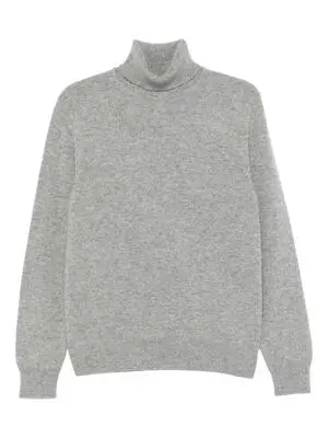ZANONE Virgin Wool Ribbed Cuffs Turtleneck Sweater - Grey