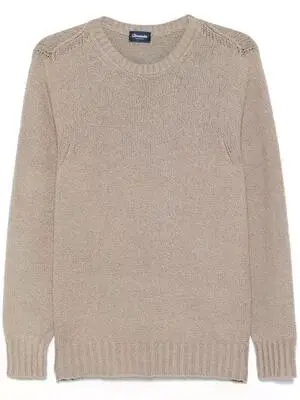 DRUMOHR Crew Neck Cotton Sweater - Neutrals