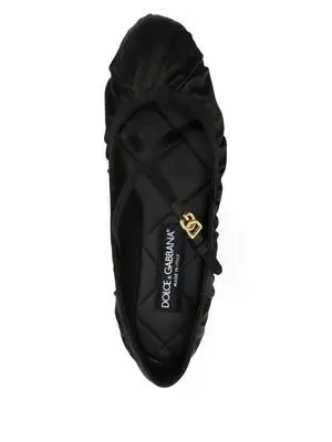 Dolce & Gabbana Logo Buckle Ballet Flats - Black