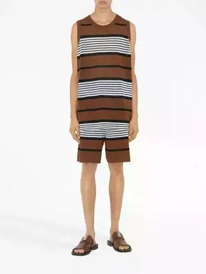 Burberry Perforated Striped Bermuda Shorts