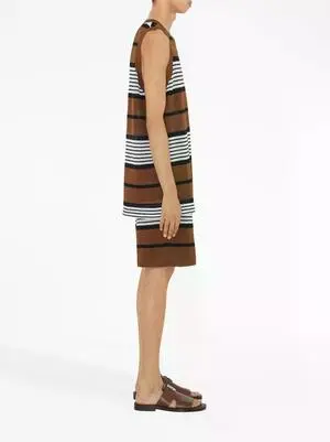 Burberry Perforated Striped Bermuda Shorts