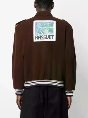 RASSVET Maroon Wool Blend Logo Patch Jacket