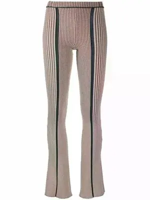 Eckhaus Latta Striped Flared Leggings - Neutrals