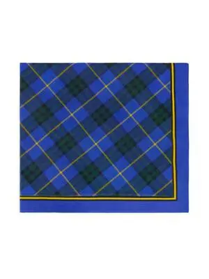 Burberry Checked Cotton Scarf - Blue