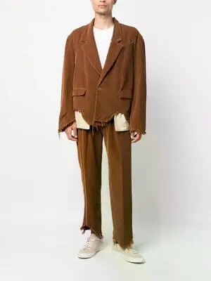 Incotex Corduroy Trousers With Raw Edge Hem