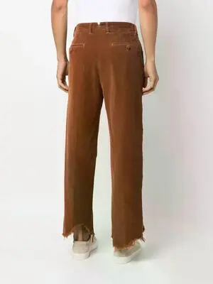 Incotex Corduroy Trousers With Raw Edge Hem