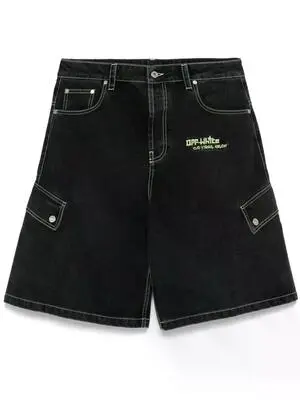 Off-White Embroidered Logo Denim Shorts