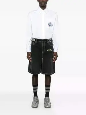 Off-White Embroidered Logo Denim Shorts