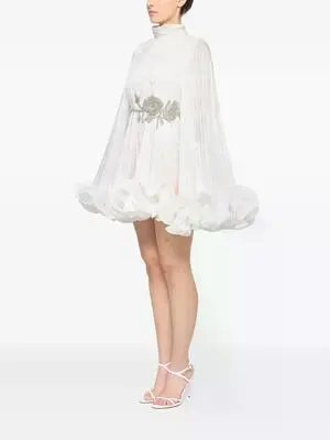 ANA RADU Pleated Cape Mini Dress