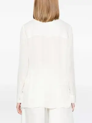 Khaite Luka Silk Georgette Shirt With Ruffled Detailing