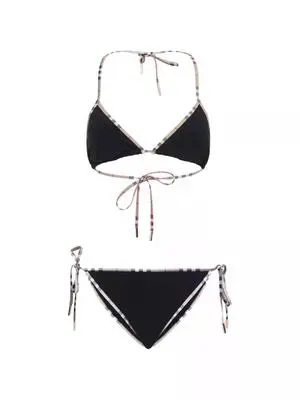 Burberry Check Trim Triangle Bikini - Black