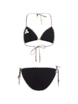 Burberry Check-trim Triangle Bikini - Black