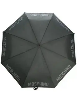Moschino Logo-print Compact Umbrella - Grey