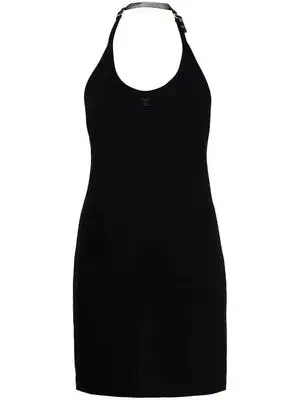 COURREGES Holistic Buckle Logo-patch Minidress - Black