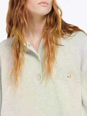 BARRIE Cashmere Polo Sweater With Gold-tone Buttons