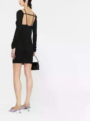 Gcds Cold-shoulder Knitted Mini Dress