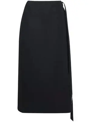 Ports 1961 Wool-silk Midi Skirt - Black