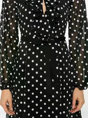 ROTATE BY BIRGER CHRISTENSEN Polka Dot Chiffon Mini Dress - Black