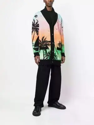 Philipp Plein Hawaiian Print Button-up Cardigan