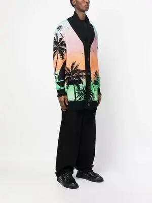 Philipp Plein Hawaiian Print Button-up Cardigan