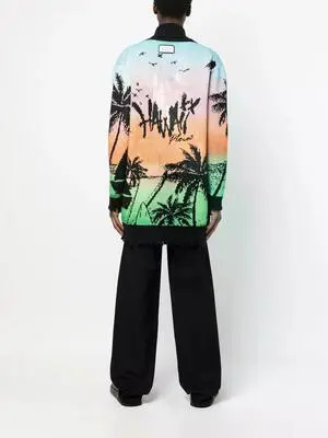 Philipp Plein Hawaiian Print Button-up Cardigan