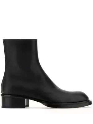 Alexander McQueen Cuban Stack Leather Boots