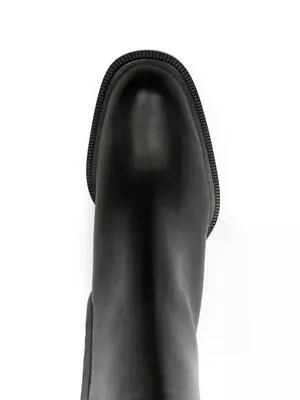 Alexander McQueen Cuban Stack Leather Boots