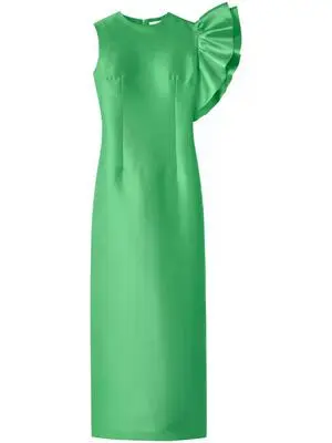 DESTREE Franz Ruffled Midi Dress - Green
