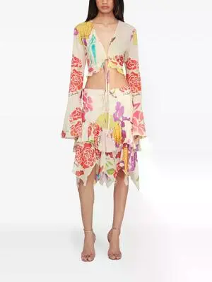 DONDE ESTEBAN Flores Cropped Blouse - Neutrals