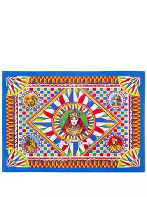 Dolce & Gabbana Carretto-print Placemat And Napkin Set - Multicolour