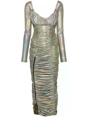 MITILIANE COUTURE Holographic Effect Maxi Dress