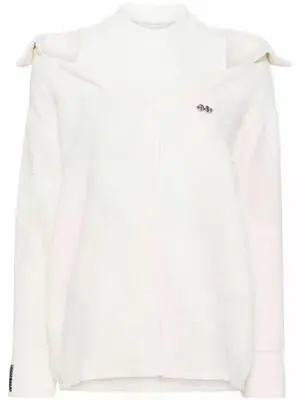 MUSIUM DIV. Museum Div. Layered Open-shoulder Shirt - Neutrals