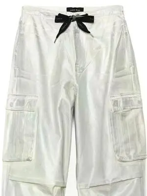 PURPLE BRAND Metallic Cargo Trousers With Bow Detailing