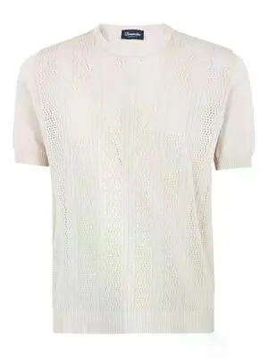 DRUMOHR Short Sleeve Crew Neck T-shirt - Neutrals