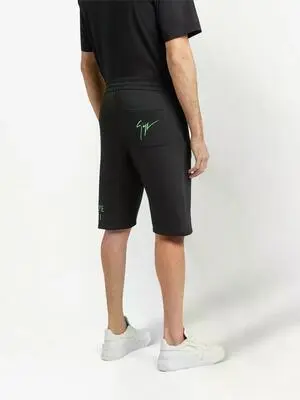 GIUSEPPE ZANOTTI Cotton Track Shorts With Contrast Trim - Black