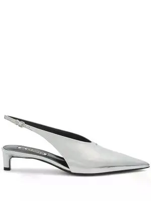 JIL SANDER Jil Sander Metallic Calf Leather Slingback Pumps Grey