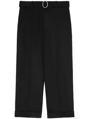 JIL SANDER Belted Cropped Straight Leg Trousers